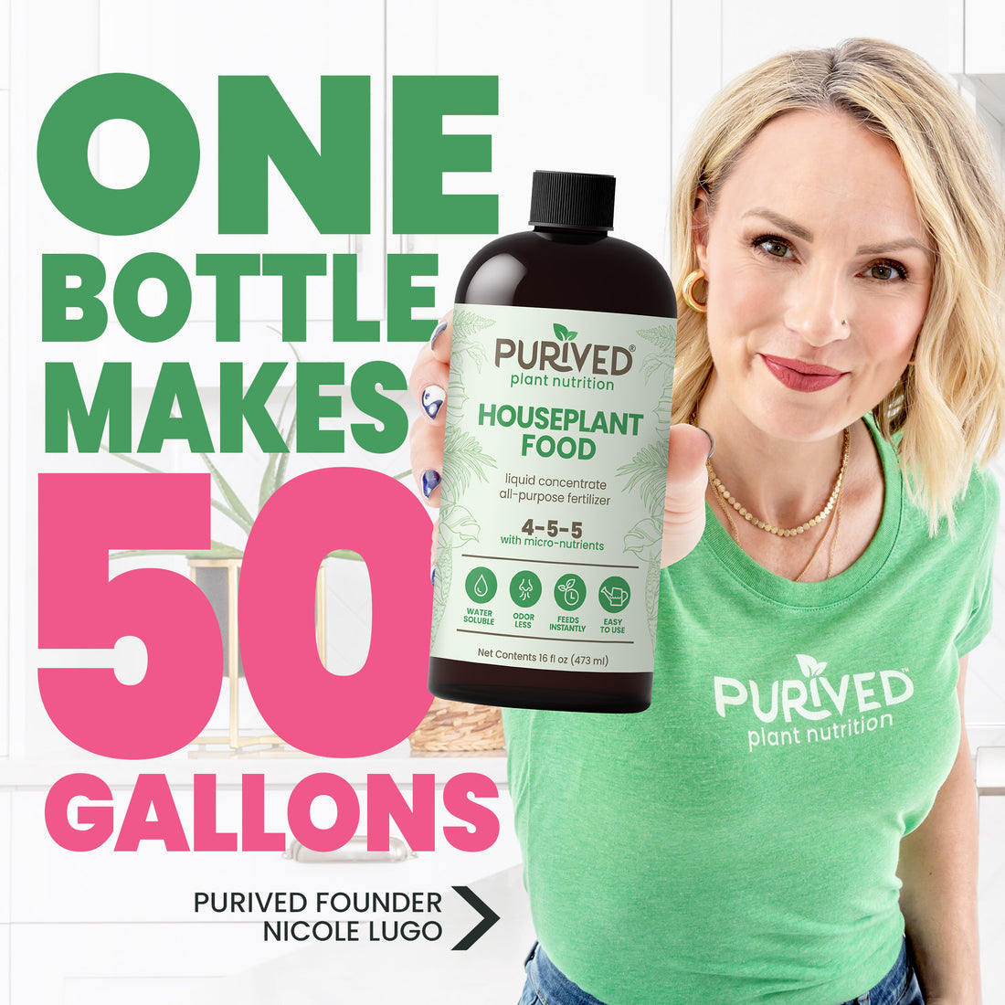 Purived 16oz All-Purpose Liquid HousePlant Fertilizer Makes 50 Gallons